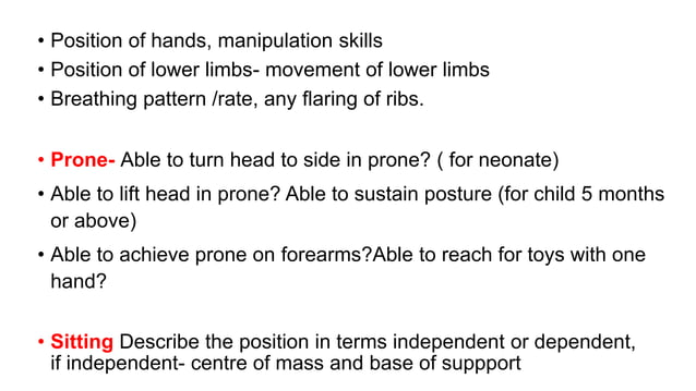 Paediatric Assessment in Physiotherapy.pptx | Pregnancy | Reproductive ...