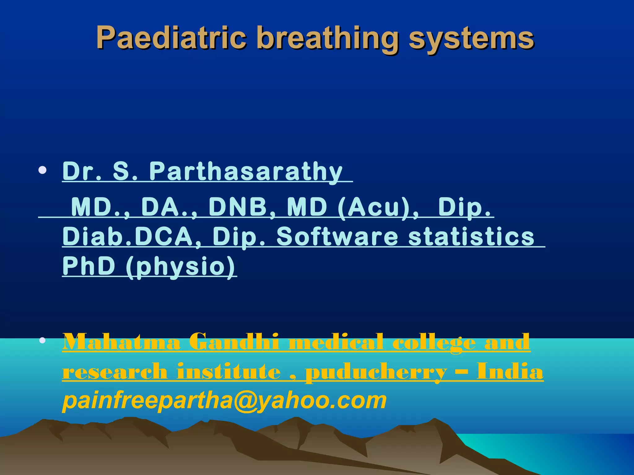 Paediatric breathing systems | PPT