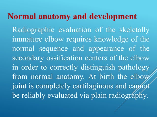 Radiographic evaluation of Paediatric elbow injury | PPTX