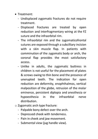 Paediatric Facial Fractures | DOCX