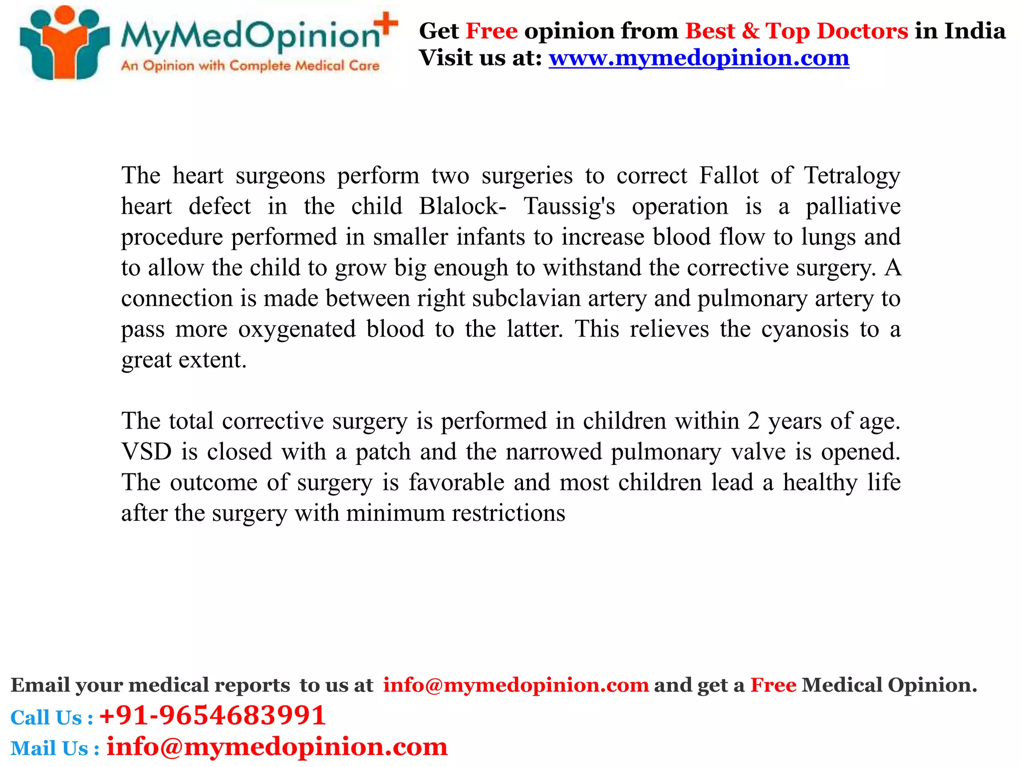 Paediatric Heart Surgery in India | PPTX