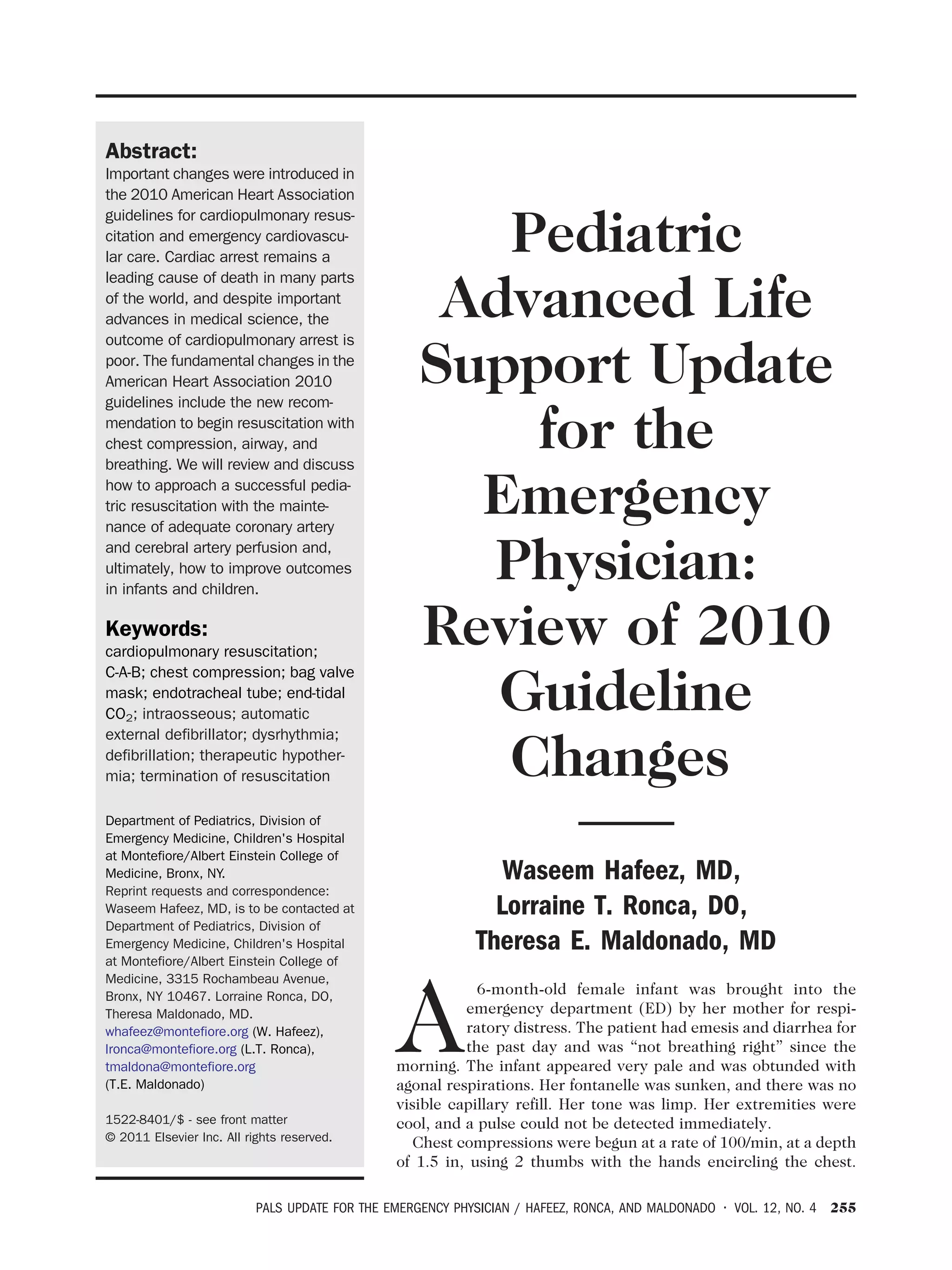 Paediatric life support updated guidelines | PDF