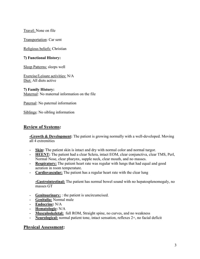 Paediatric nursing care plan example | PDF