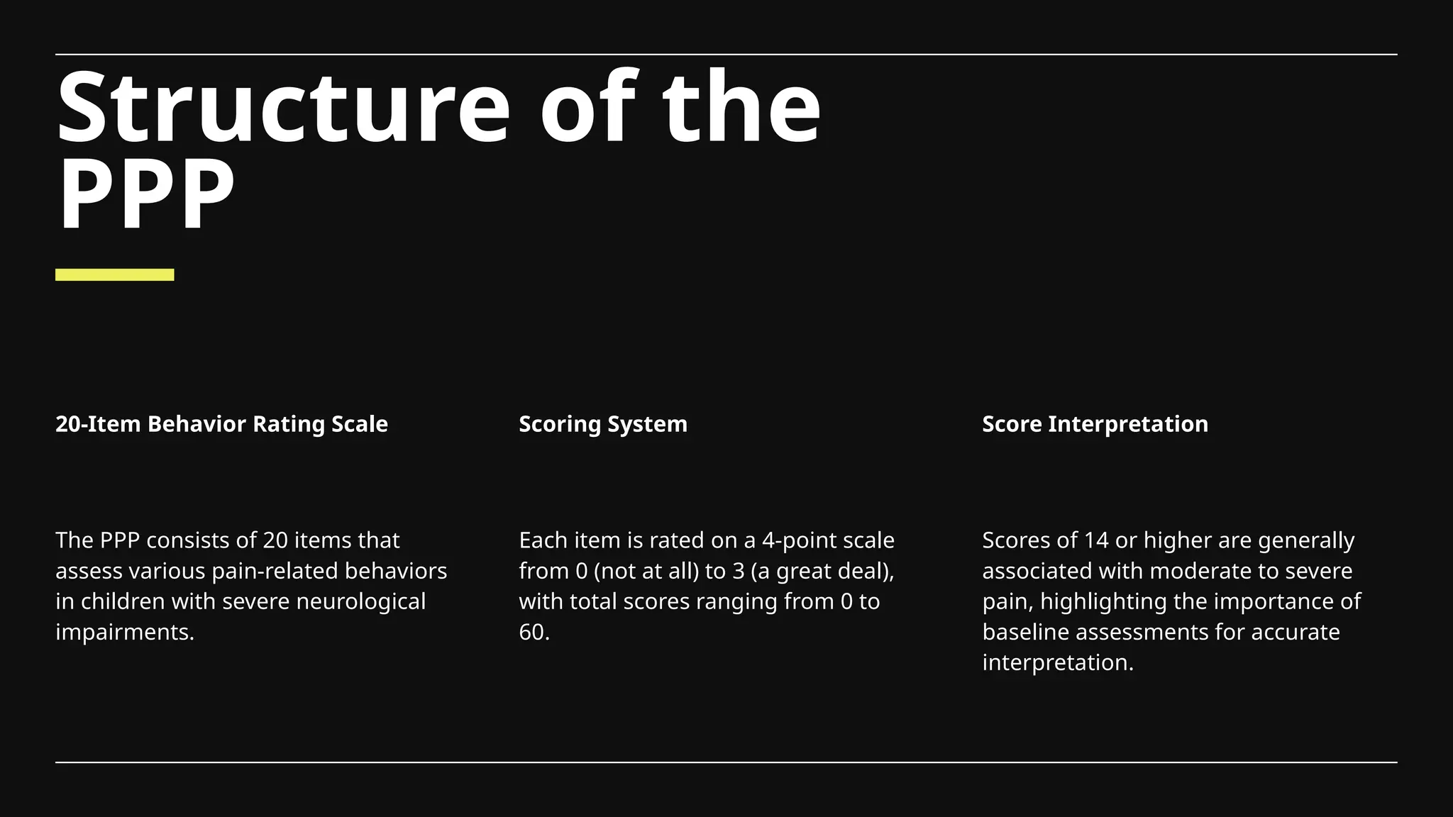 Paediatric Pain Profile (PPP) for Pediatric Assessment of pain | PPTX