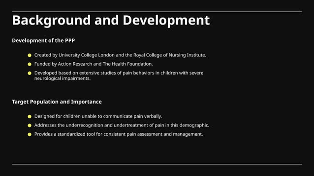 Paediatric Pain Profile (PPP) for Pediatric Assessment of pain | PPT