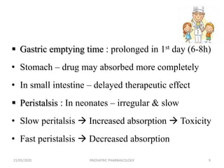 Paediatric pharmacology | PPTX