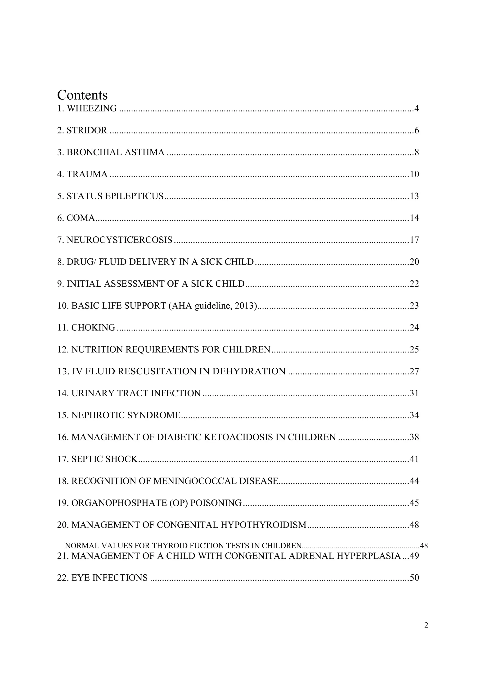 Paediatric protocol 2014 | PDF