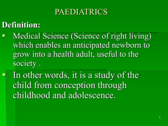 Paediatrics | PPT