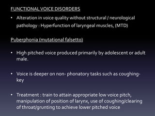 Paediatric voice disorders | PPTX