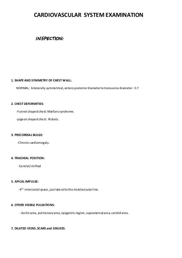 cvs examination in paediatrics