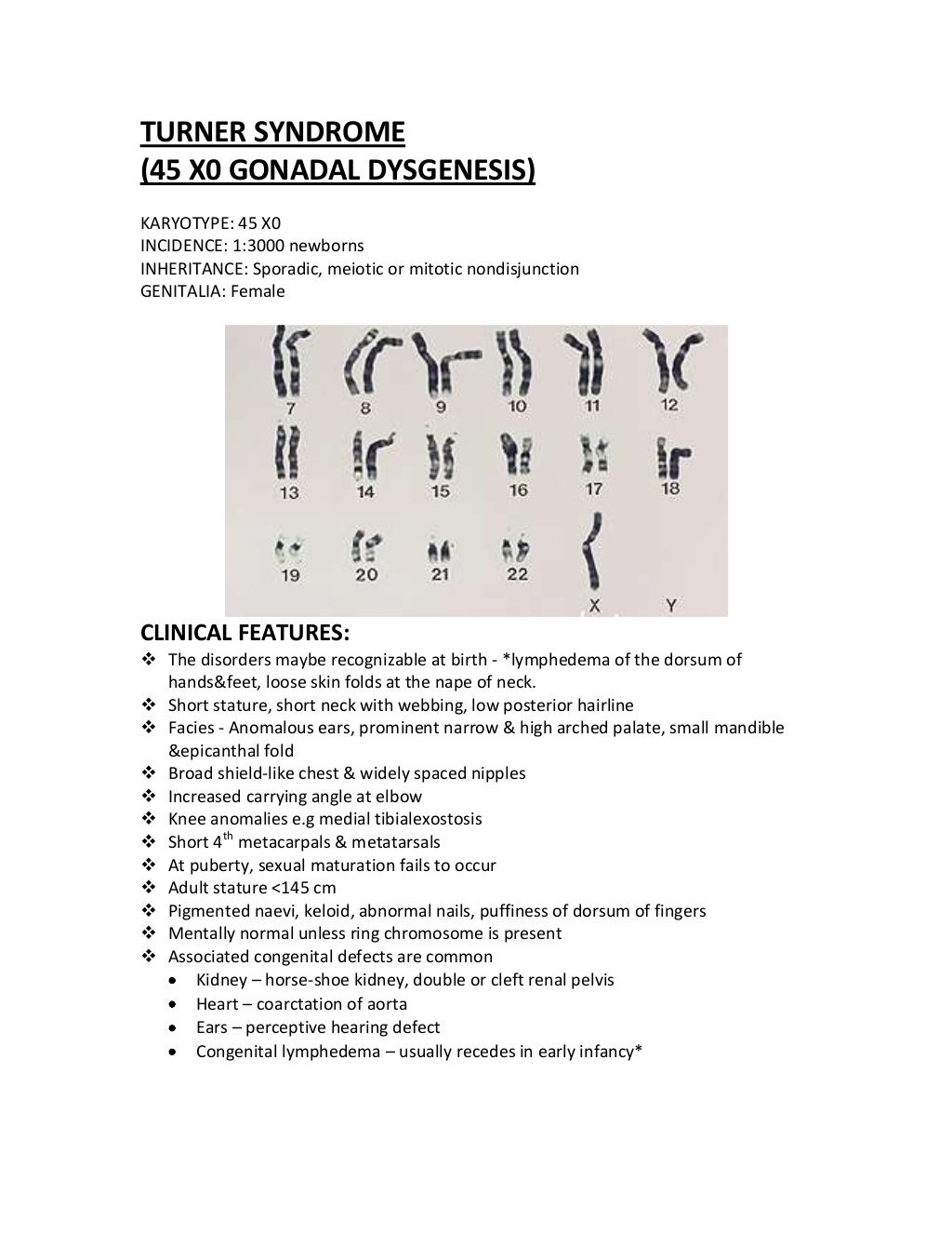 Chromosomal Disorders