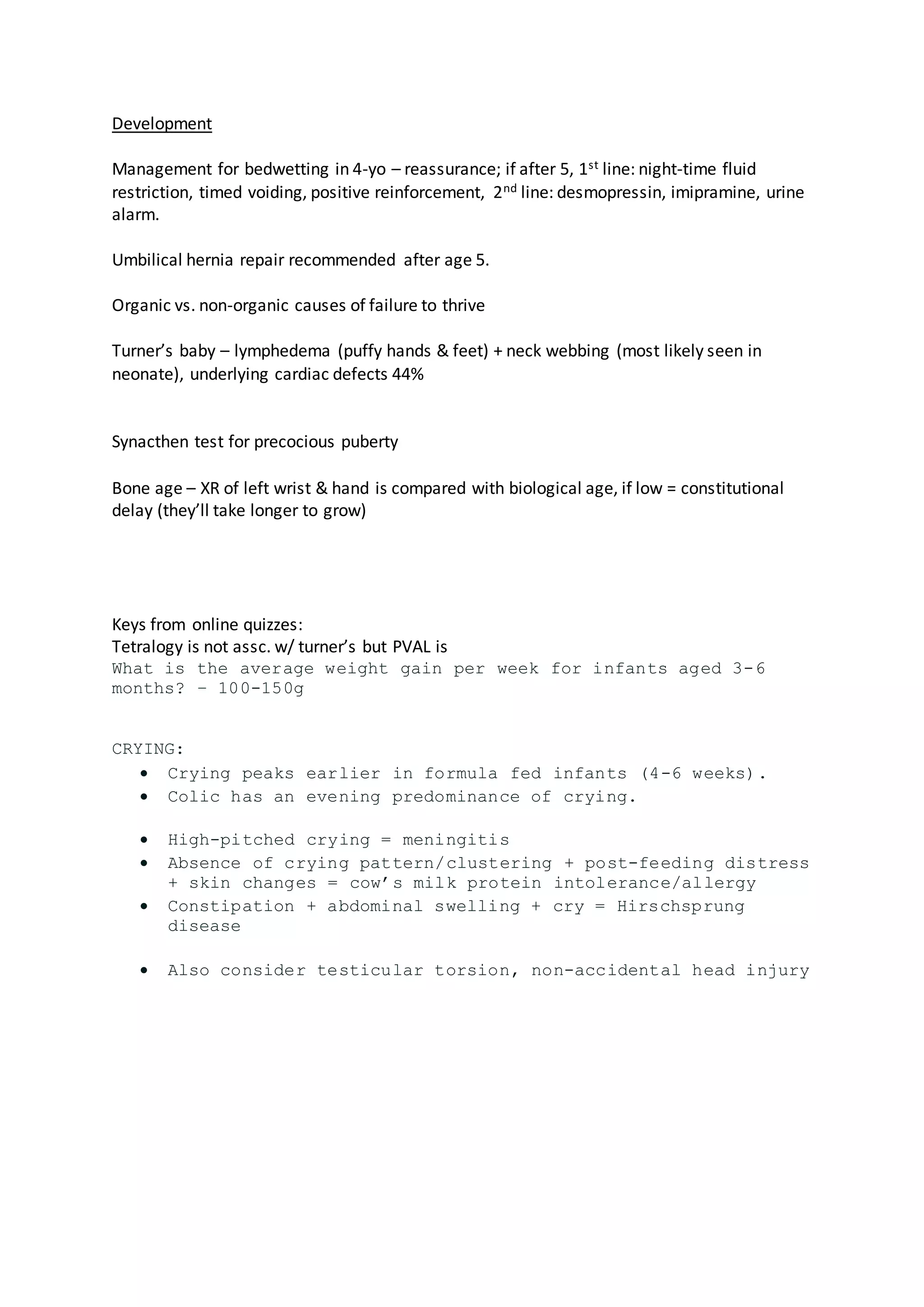 Paeds general notes | DOCX