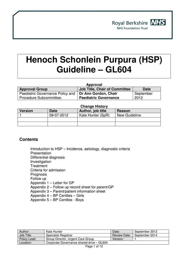 Paeds henoch schonlein purpura guideline | PDF | Digestive Disorders ...