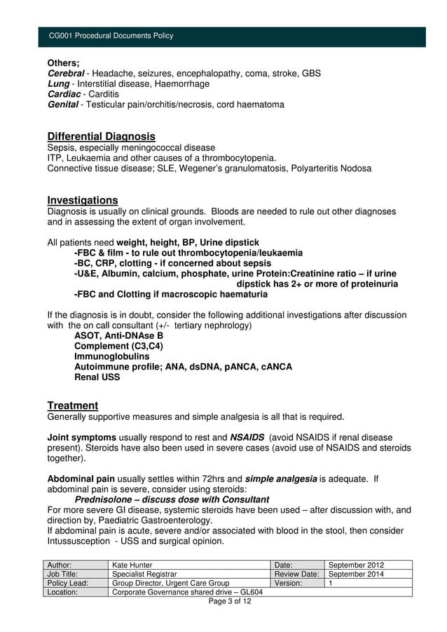 Paeds henoch schonlein purpura guideline | PDF | Digestive Disorders ...