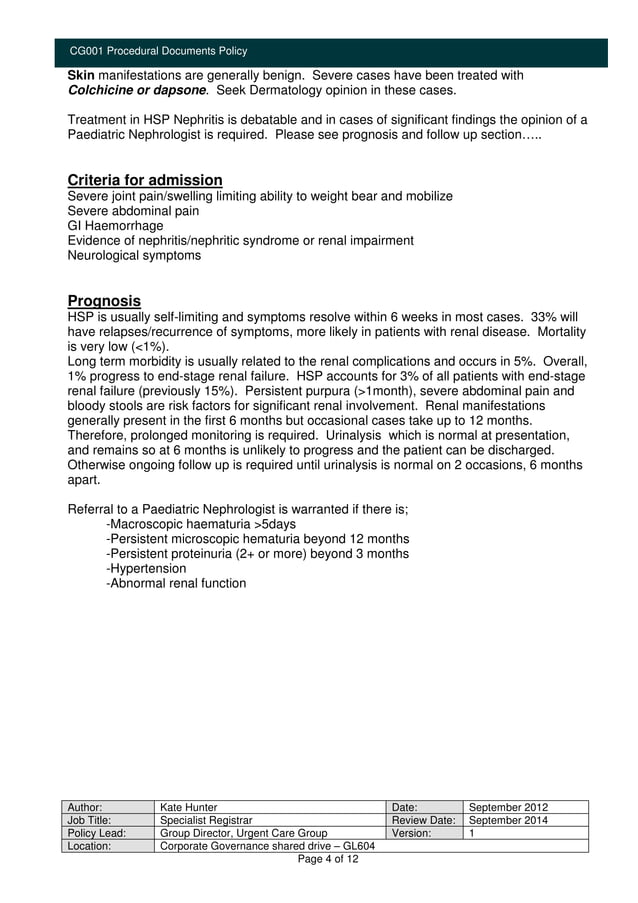 Paeds henoch schonlein purpura guideline | PDF | Digestive Disorders ...