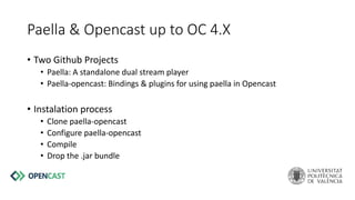 Paella player and Opencast | PPTX