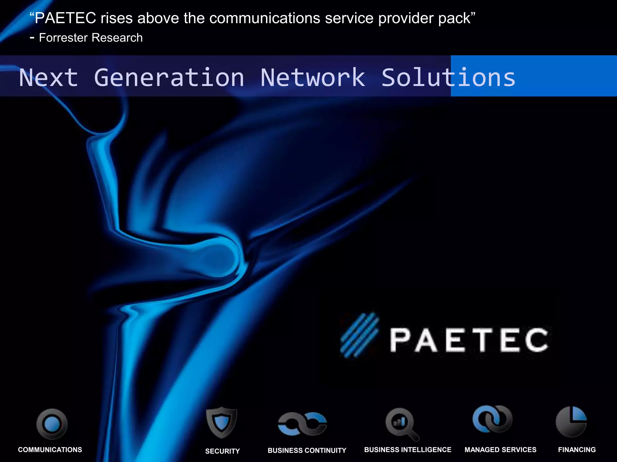 Paetec Company Story 2011 | PPT