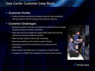 Paetec Data Center Colocation Presentation | PPT