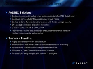 Paetec Data Center Colocation Presentation | PPT