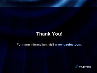 Paetec Data Center Colocation Presentation | PPT