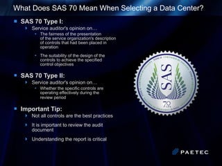 Paetec Data Center Colocation Presentation | PPT
