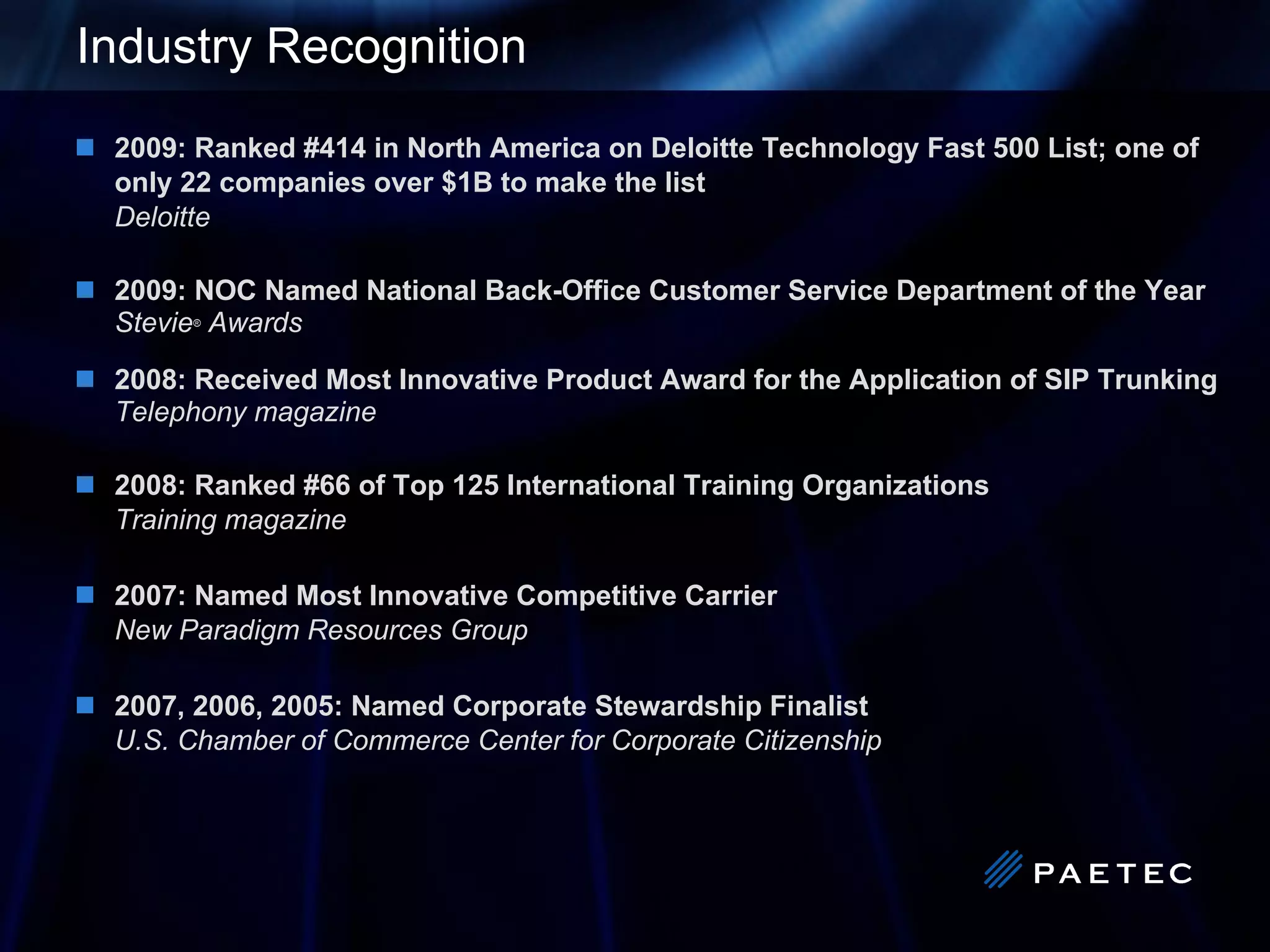 PAETEC Overview | PPT