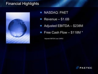PAETEC Overview | PPT