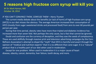 PROS and CONS: CORN SYRUP | PPTX