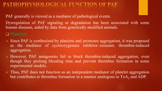 Platelet activating factor-Paf by sid | PPT