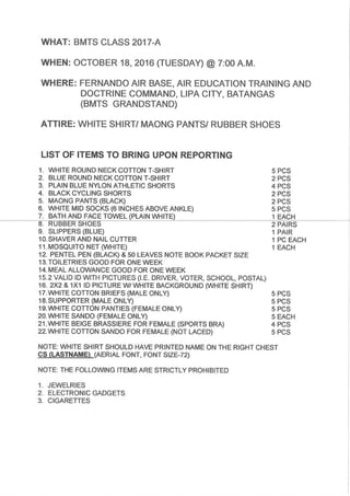 Final List : Candidate Soldier for Basic Military Training CL-2017A ...