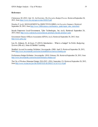 Public Budgeting - GFOA Budget Evaluation & Analysis | PDF