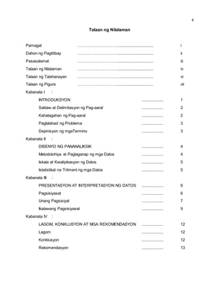 THESIS (Pananaliksik) Tagalog | DOCX