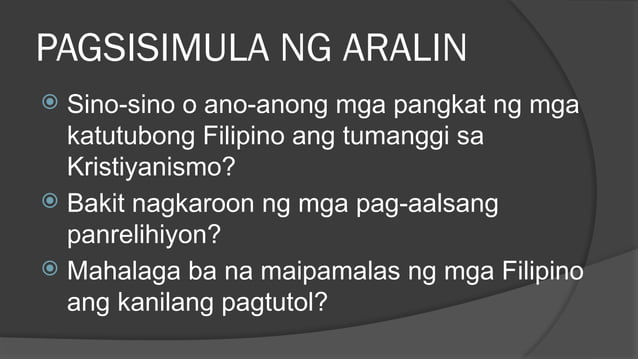 Araling Panlipunan 5 - Pag-aalsang Panrelihiyon | PPTX