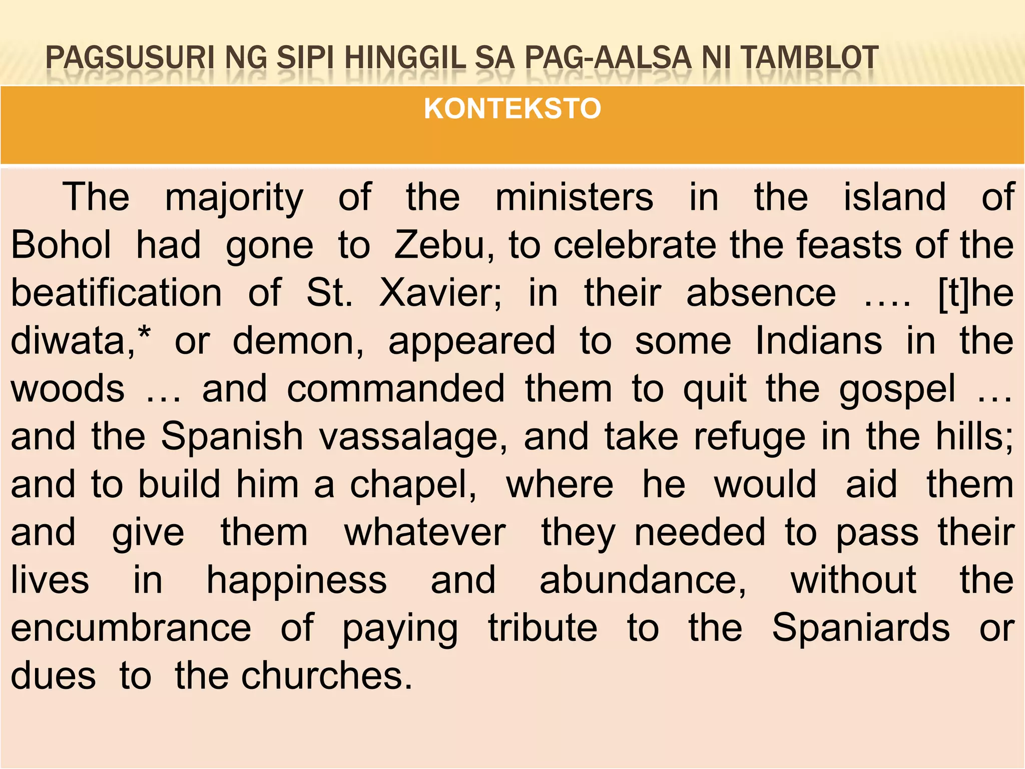 Pag aalsa ni tamblot, 1621-1622 | PPTX