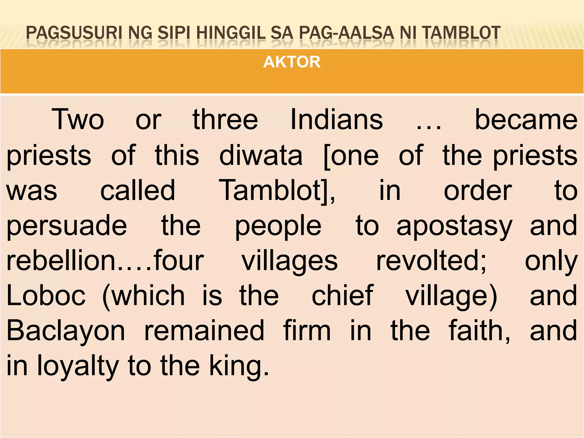 Pag aalsa ni tamblot, 1621-1622 | PPTX