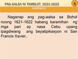 Pag aalsa ni tamblot, 1621-1622 | PPTX