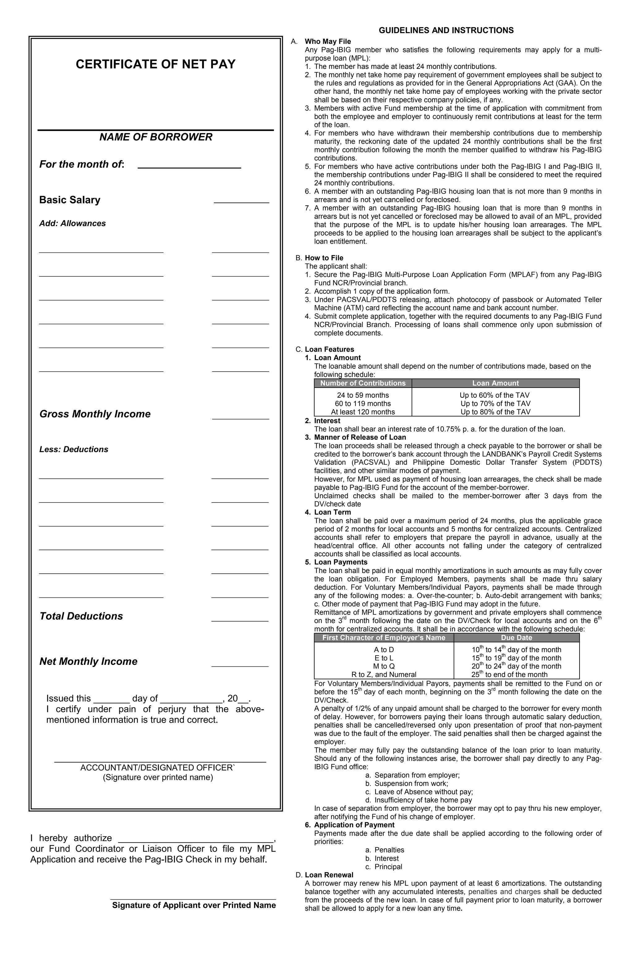 Pag ibig - hdmf application form aug 09 092809 | PDF