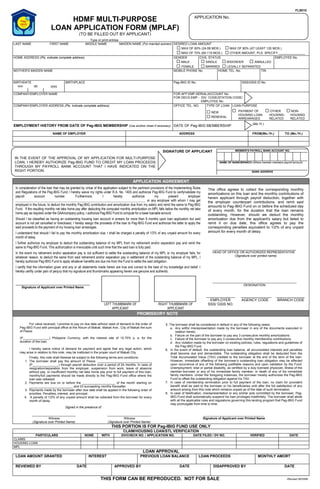 Pag ibig - hdmf application form aug 09 092809 | PDF