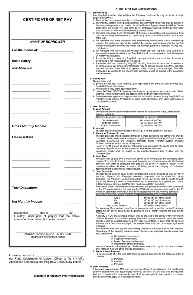 Pag ibig - hdmf application form aug 09 092809 | PDF