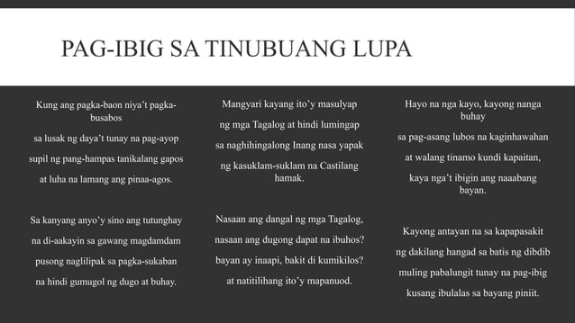 Presentation about Pag-ibig sa Tinubuang Lupa.pptx