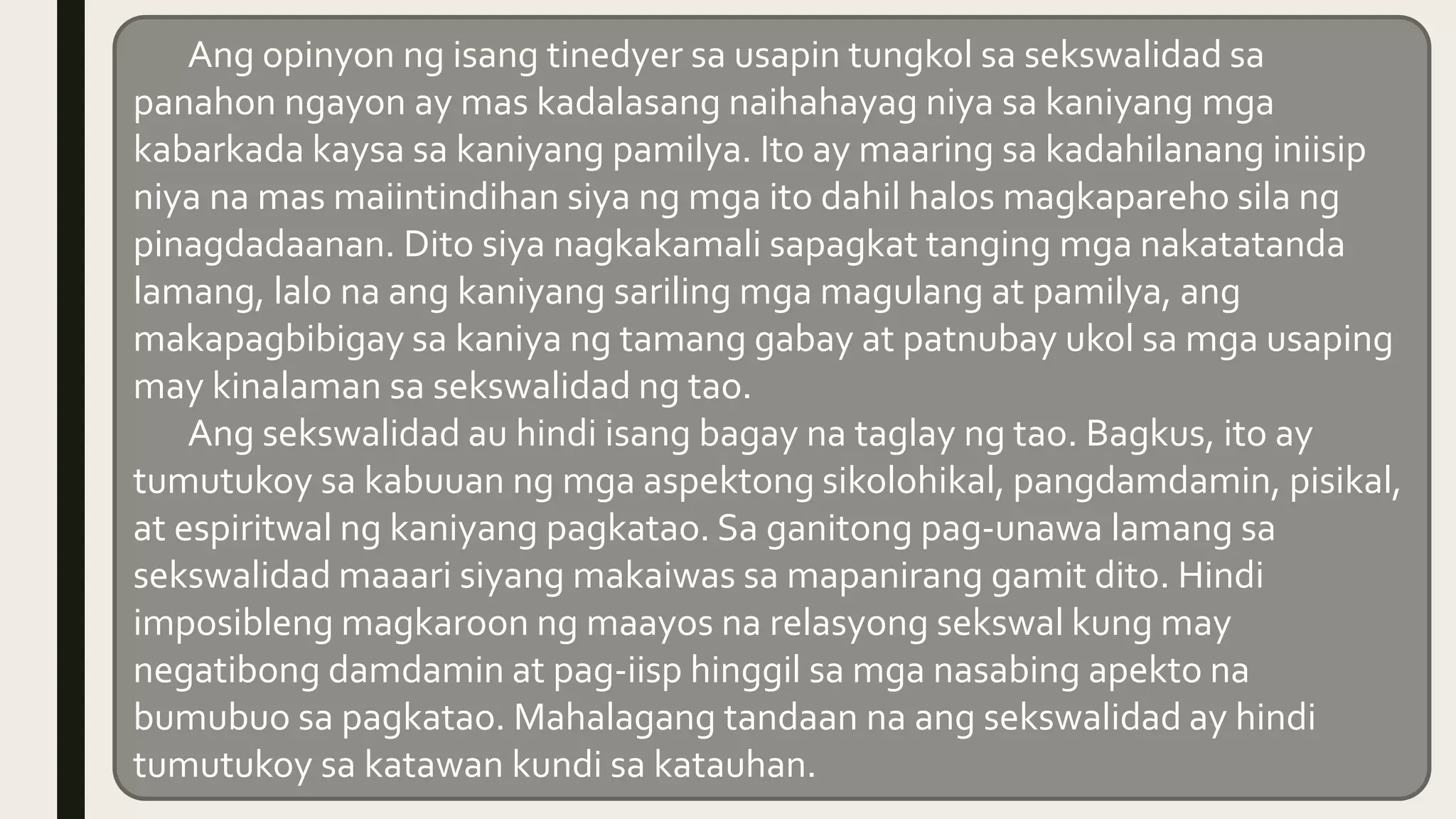 Pag Ugnawa Sa Sekswalidad Ng Tao Ppt