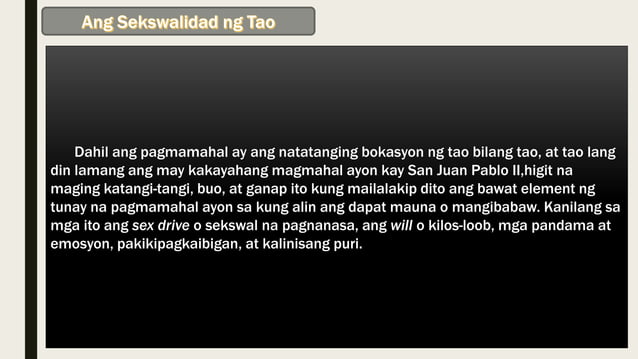 Pag Ugnawa Sa Sekswalidad Ng Tao Ppt