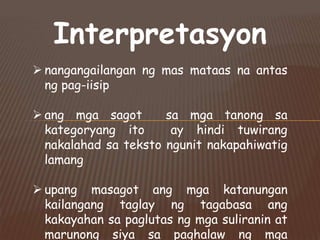 Pag unawa at komprehensyon | PPTX
