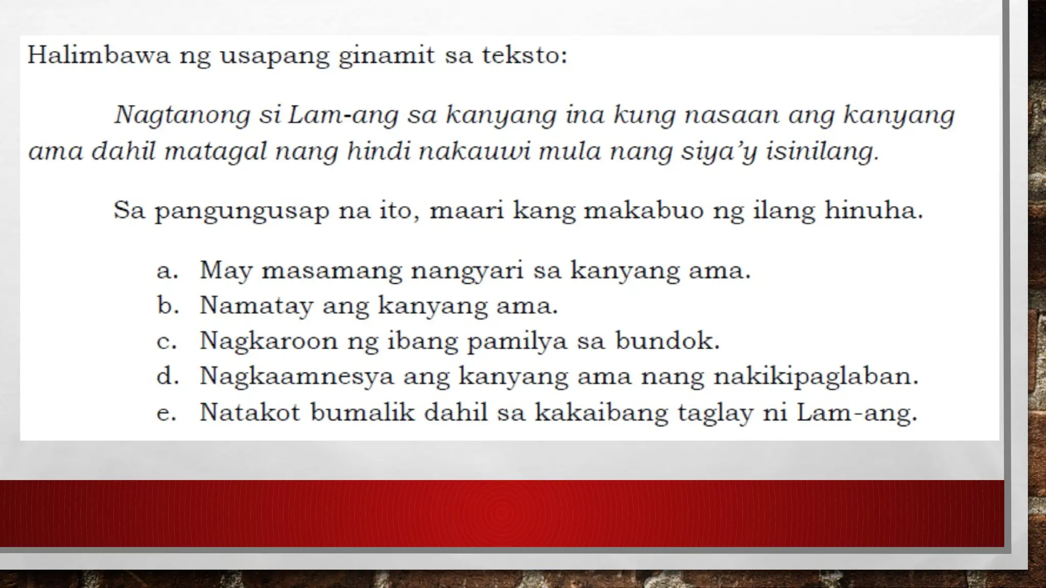 pag-unawa sa pagbasa.pptx Panitikang Asyano | PPTX