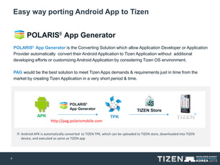 Publishing to Tizen using the Automated Conversion/Repackaging of Existing Android Apps | PDF