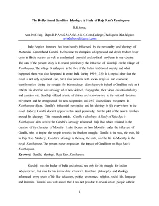 Gandhiyan Philosophy in Raja Rao's Novel Kanthapura | PDF