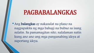 Pagbabalangkas | PPTX
