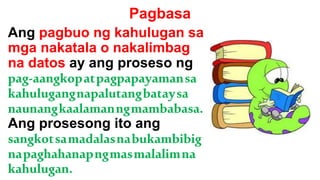Kahulugan Ng Pagbasa