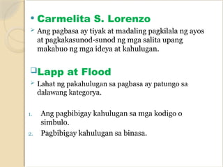 kahulugan at kaligiran ng pagbasa at pagsusuri | PPTX
