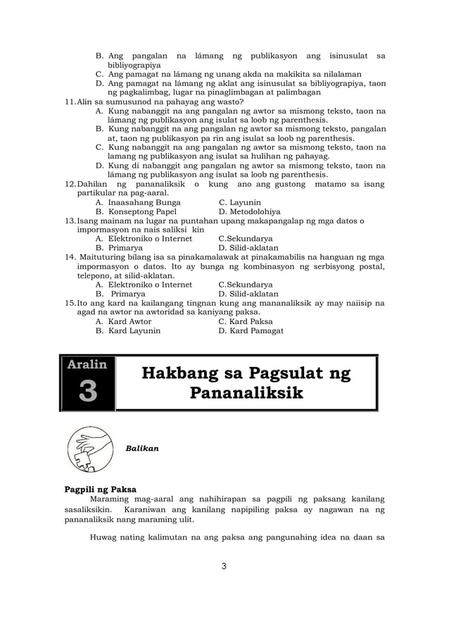 Proseso sa Pagsulat ng Pananaliksik | PDF